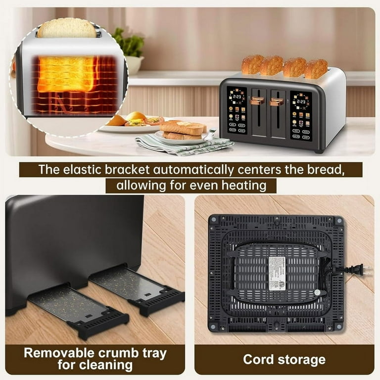 Long Slot Oster 4-slice Toaster Stainless Steel Oster Digital ...