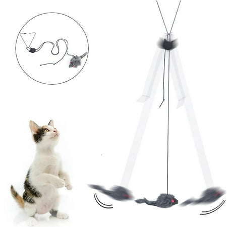 JOYWEI Hanging Door Retractable Cat Scratch Rope Toy Indoor Cat Play ...