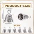 10Pcs Tibetan Style Alloy Charms Bell Silver 13.5x9.5mm Hole: 2mm ...