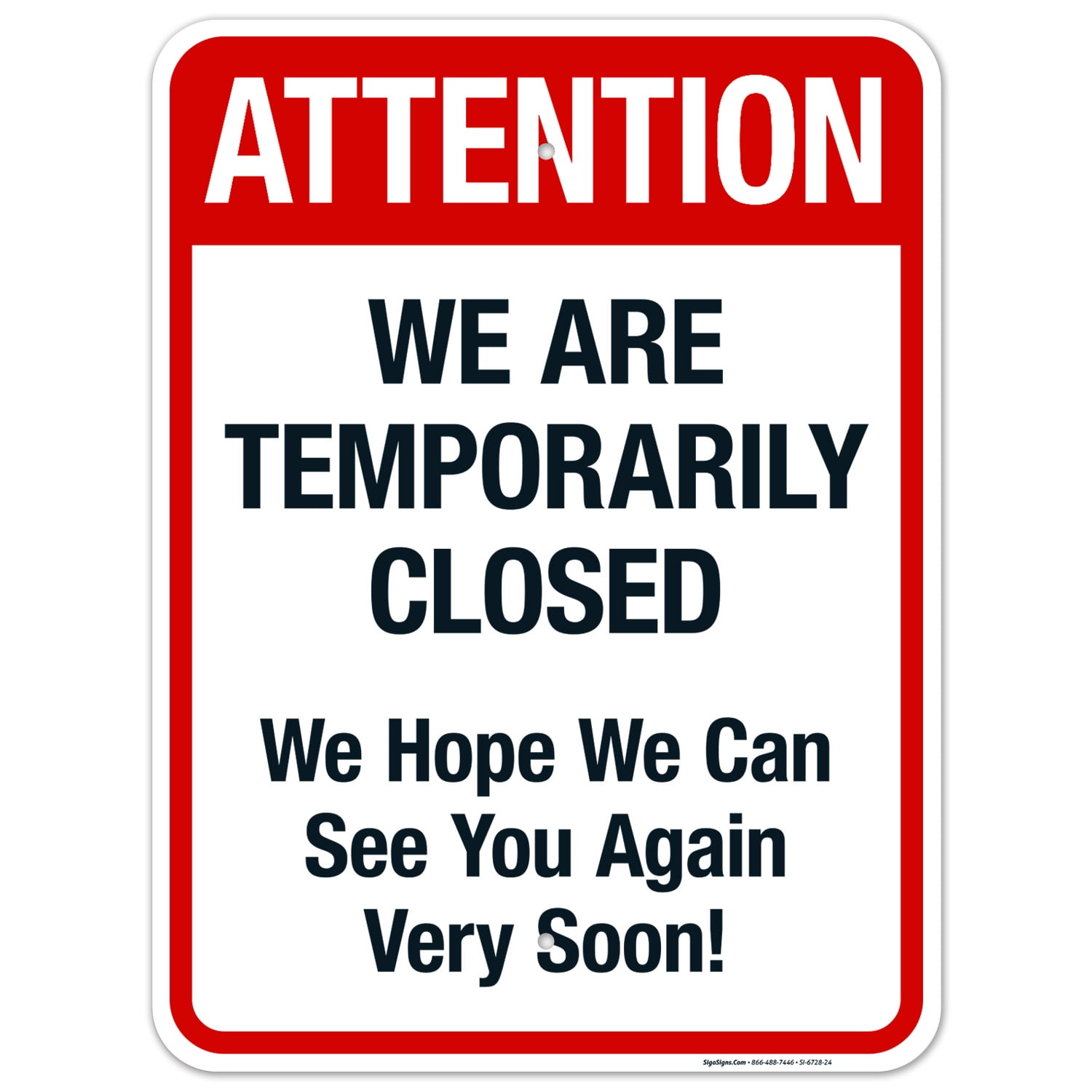 Attention We Are Temporarily Closed Sign, Pool Sign, - Walmart.com