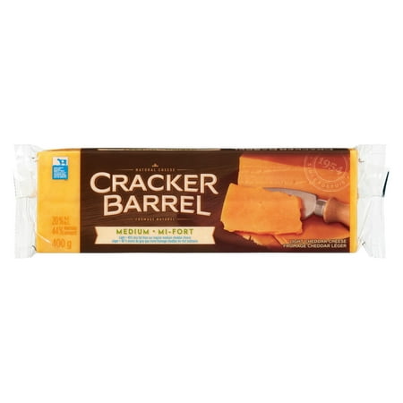 Cracker Barrel Cheddar Coloured Medium Lite Cheese, 400g - Walmart.ca