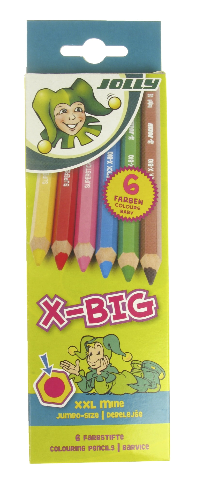 Jolly X-Big Jumbo Colored Pencils, Assorted Colors, Set of 6 - Walmart.com