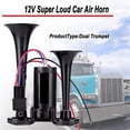 Auto Air Horn for 12V Vehicles 12V Car Air Horn 600DB Double Tube Metal ...