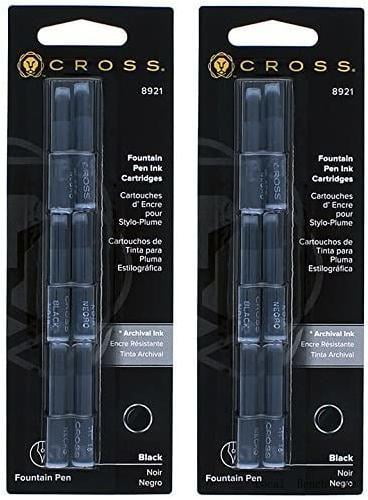 2 Packs - Cross Fountain Pen Cartridge Ink Refills, Black Ink ...