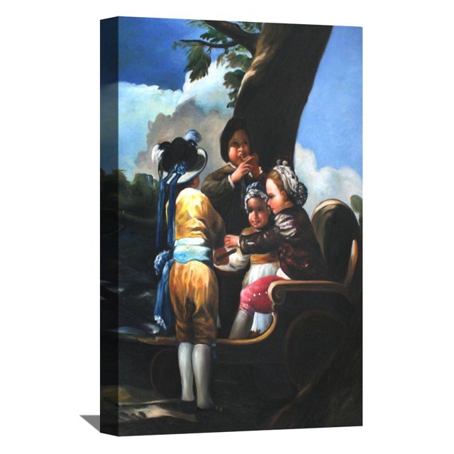 Francisco Goya Painting Art Print Children With A Cart Canvas Art Print Frame Wall Art - Walmart.com