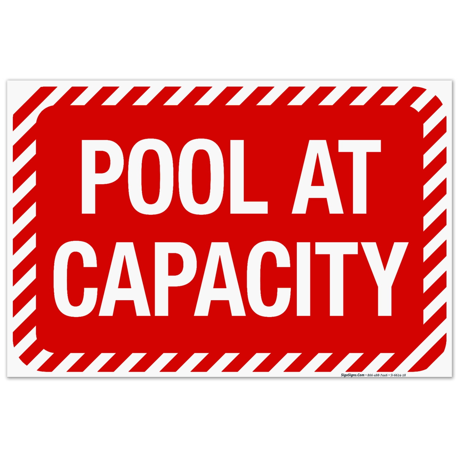 Pool At Capacity Sign, Pool Sign, 10x14 Aluminum 10x14 Aluminum ...