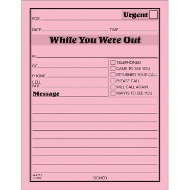 Universal Important Message Pink Pads, 4.25 x 5.5, 1/Page, 50 Forms/Pad ...