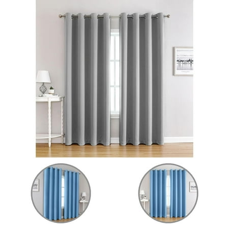 Perforated Curtain Drapes Anti-Fade Polyester Decorative Lightproof ...