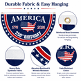 250th Anniversary Flag Bunting 1776-2026 Fan Flags Patriotic Stars Yard ...