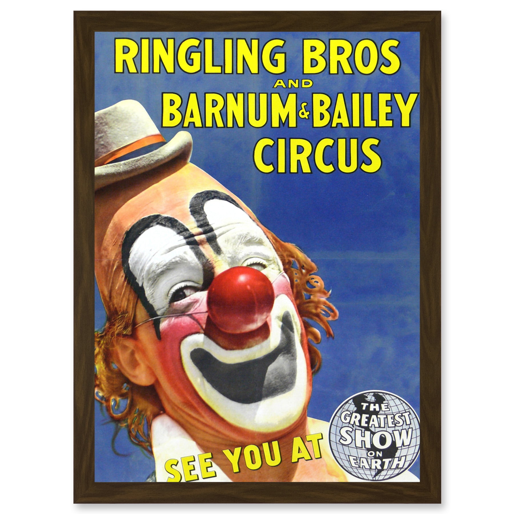 Circus Ringling Bros Barnum Bailey Show Clown A4 Artwork Framed Wall ...