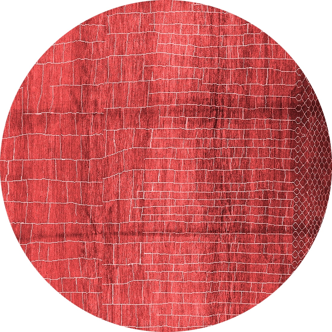 Ahgly Company Indoor Round Solid Red Modern Area Rugs, 5' Round ...