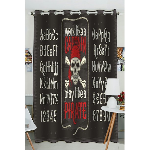 HATIART Vintage Latin Alphabet Of Letters Numbers Pirate Skull Window ...