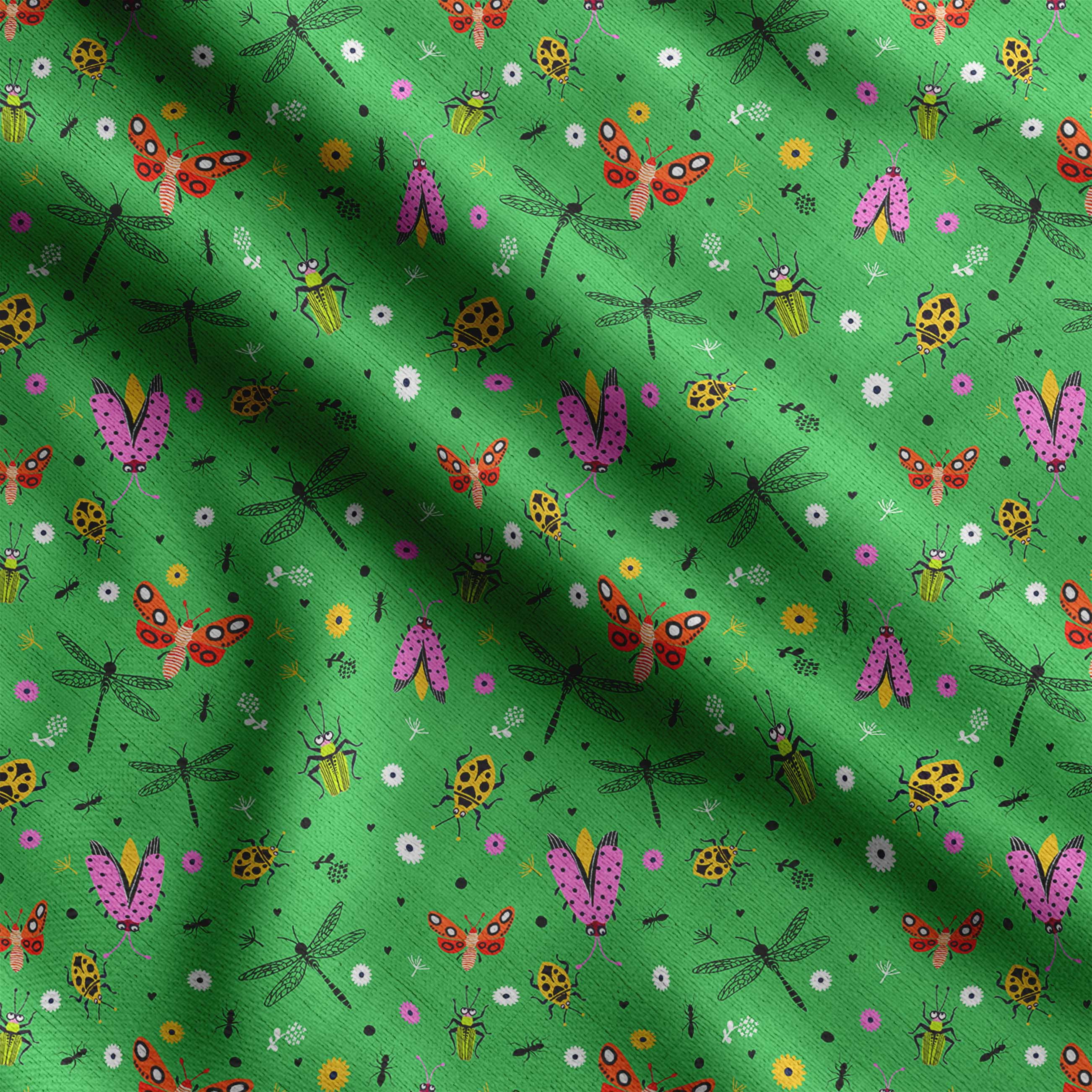 Soimoi Insect Print, Velvet Fabric, Decor Sewing Fabric by The Yard 54 ...