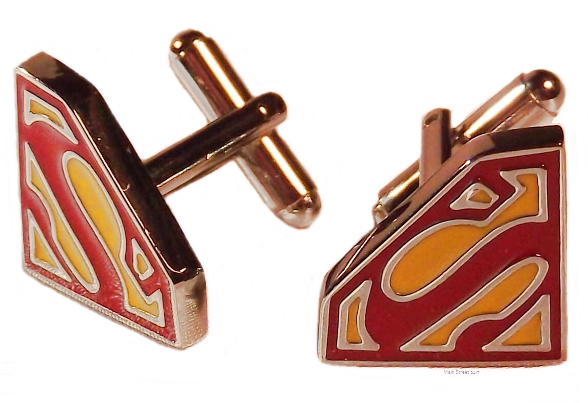 DC Comics Superman Logo Enamel/Silvertone Metal Cufflinks - Walmart.com