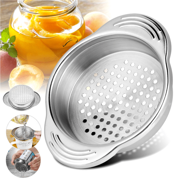 Delaman Stainless Steel Canned Food Drainer Strainer Tuna Can Oil Press ...