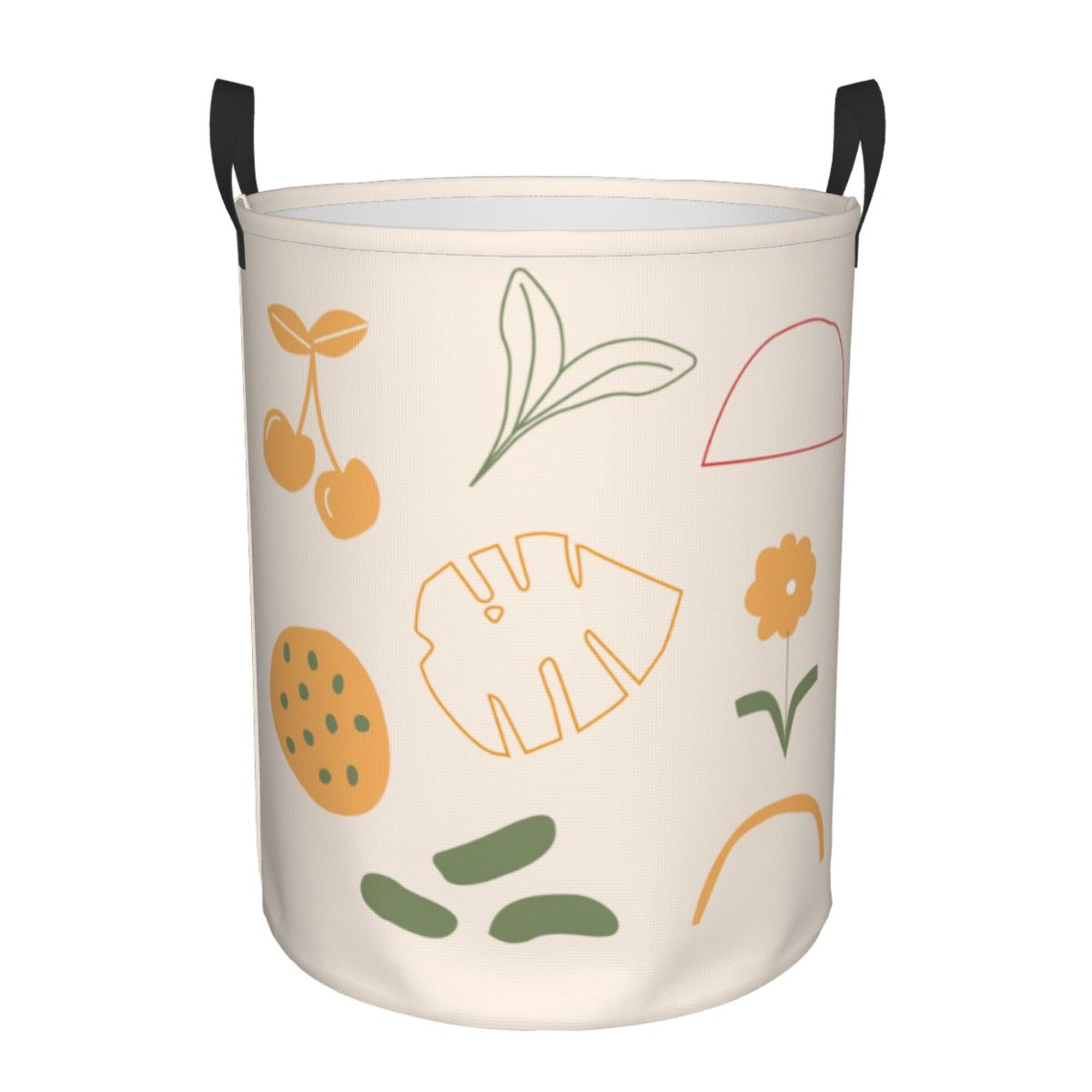 ZICANCN Fruit Flower Doodle Laundry Basket Organizer , Dirty Clothes ...