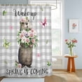 Bathroom Shower Curtain Farm Groundhog Butterfly Waterproof Shower ...