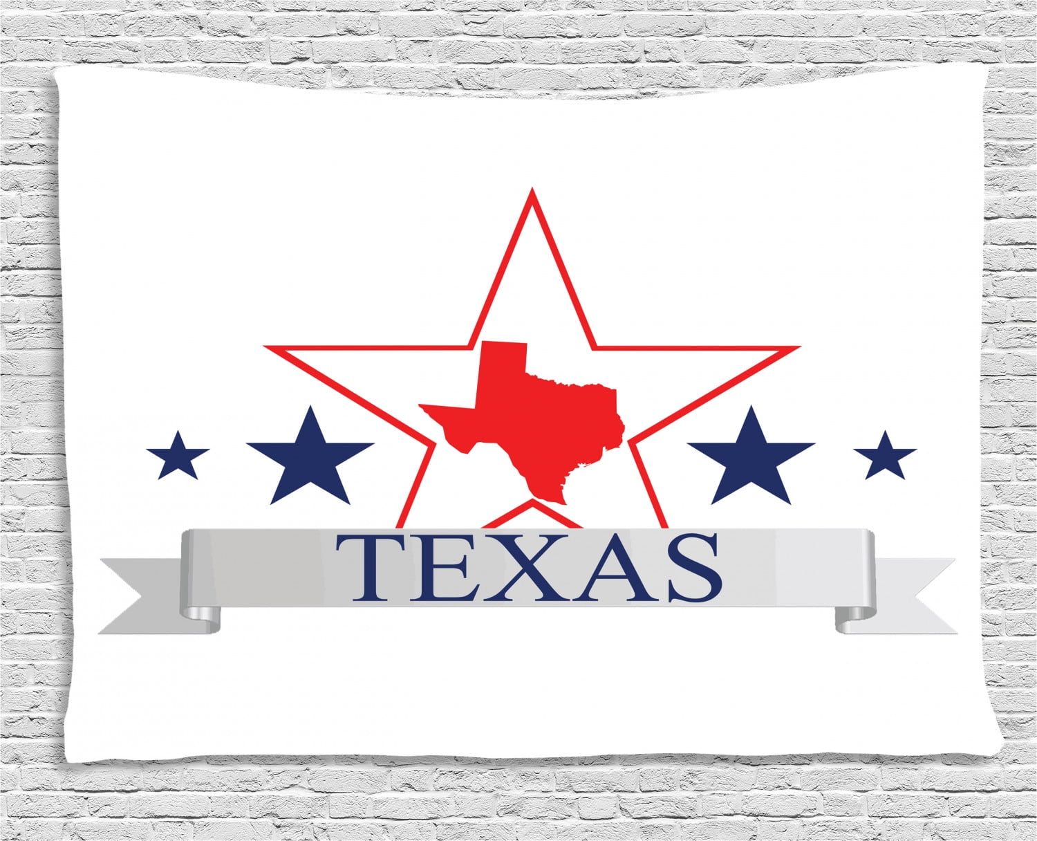 Texas Star Tapestry, San Antonio Dallas Houston Austin Map with Stars ...