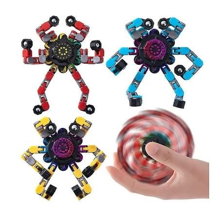 3 Pack Fidget Spinner Transformable Fingertip Spinner For Kids Adult Stress Relief Fidget Toy ...