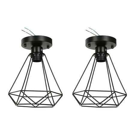 Ceiling Light Cage, Black Electroplating Open Style Lamp Guard Romantic ...
