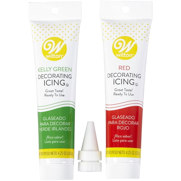 Wilton Decorating Icing & Tips 4.25oz 2/Pkg-Red & Green - Walmart.com