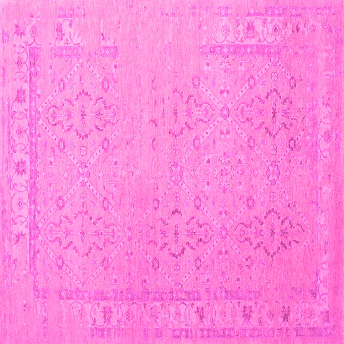 Ahgly Company Indoor Square Persian Pink Traditional Area Rugs, 3 ...