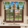 Coastal Christmas Curtain Valances for Windows, Kitchen Valance Window ...
