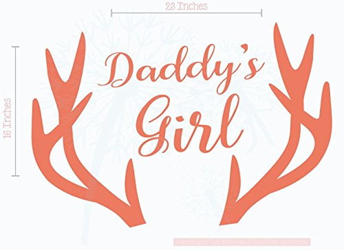 Nursery Décor Daddy's Girl Antlers Wall Decals Stickers Art 23x16-Inch ...