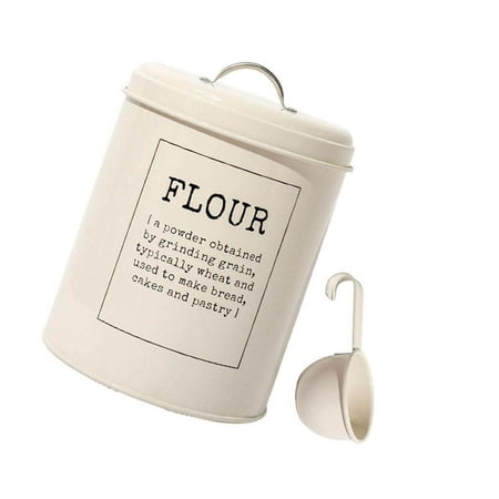 Langgg Metal Vintage Food Flour Storage Tin Jar storage canister ...