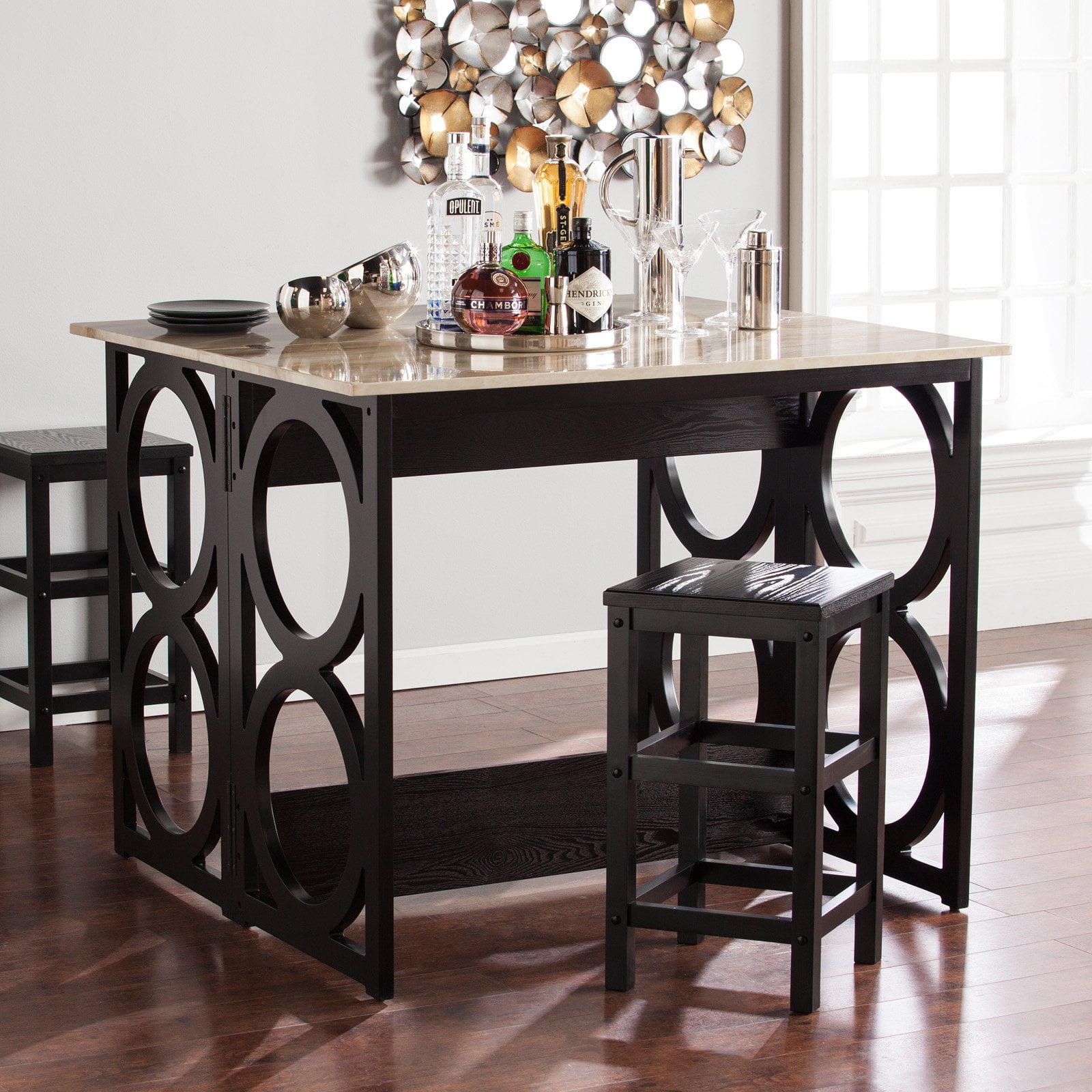 Southern Enterprises Radia Faux Marble Top Counter Height Dining Table ...