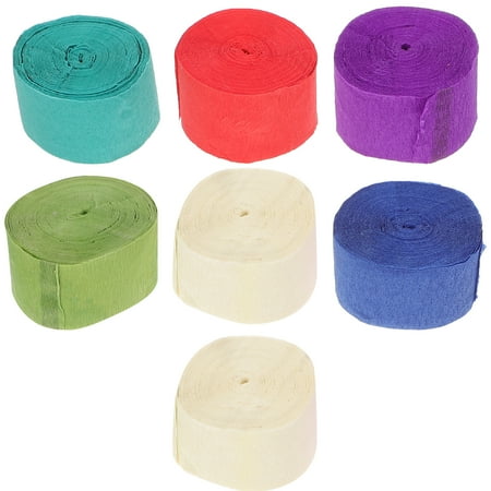 7 Rolls Crepe Paper Streamer Colored Paper Streamer Decorations Party ...