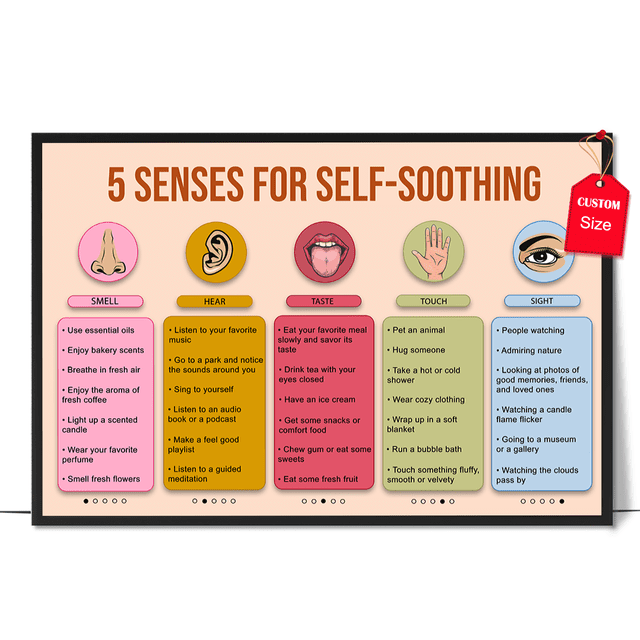 LOLUIS Five Senses Poster, Boho Mental Health Posters for Classroom ...