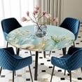 Country Style Round Table Cover, Glass Bottle Daisy Flowers Seashells ...