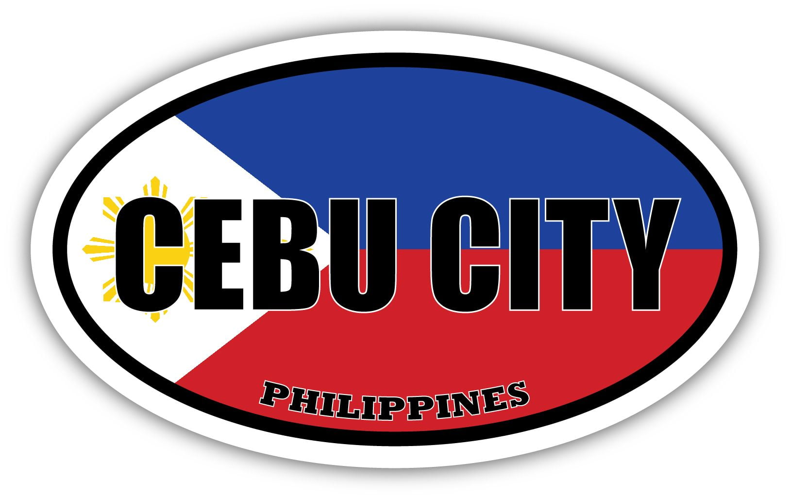 Cebu City Philippines Flag Oval Decal Vinyl Bumper Sticker 3x5 inches ...