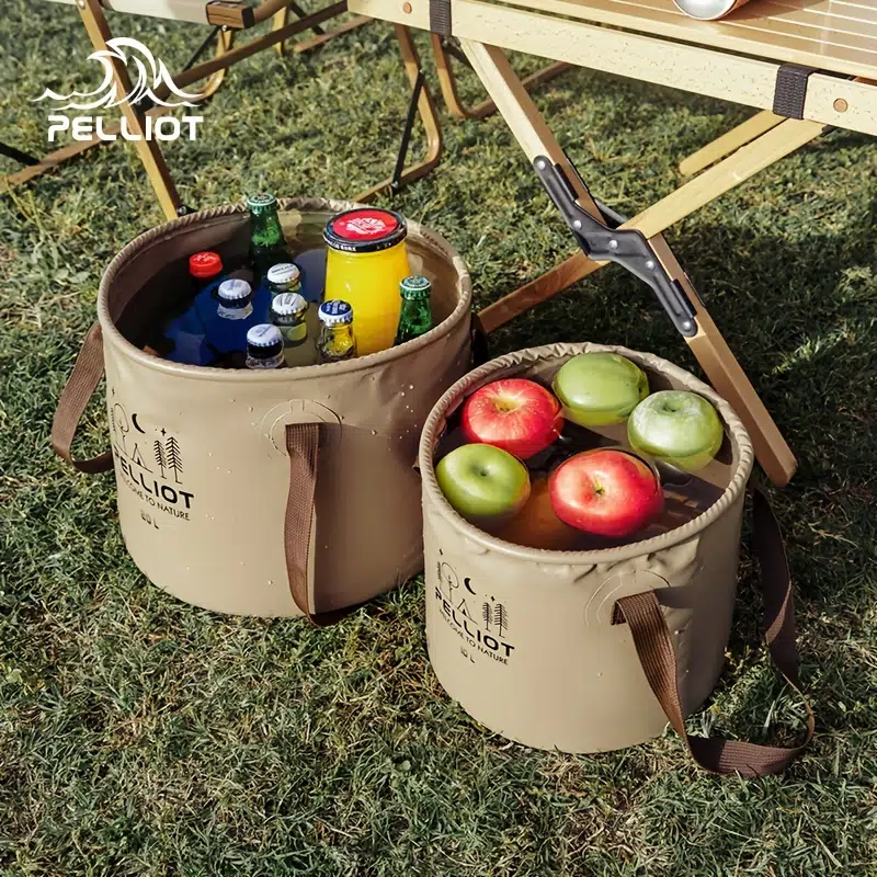PELLIOT Outdoor Portable Foldable Bucket, Multifunction Picnic Wash Bucket - Walmart.com