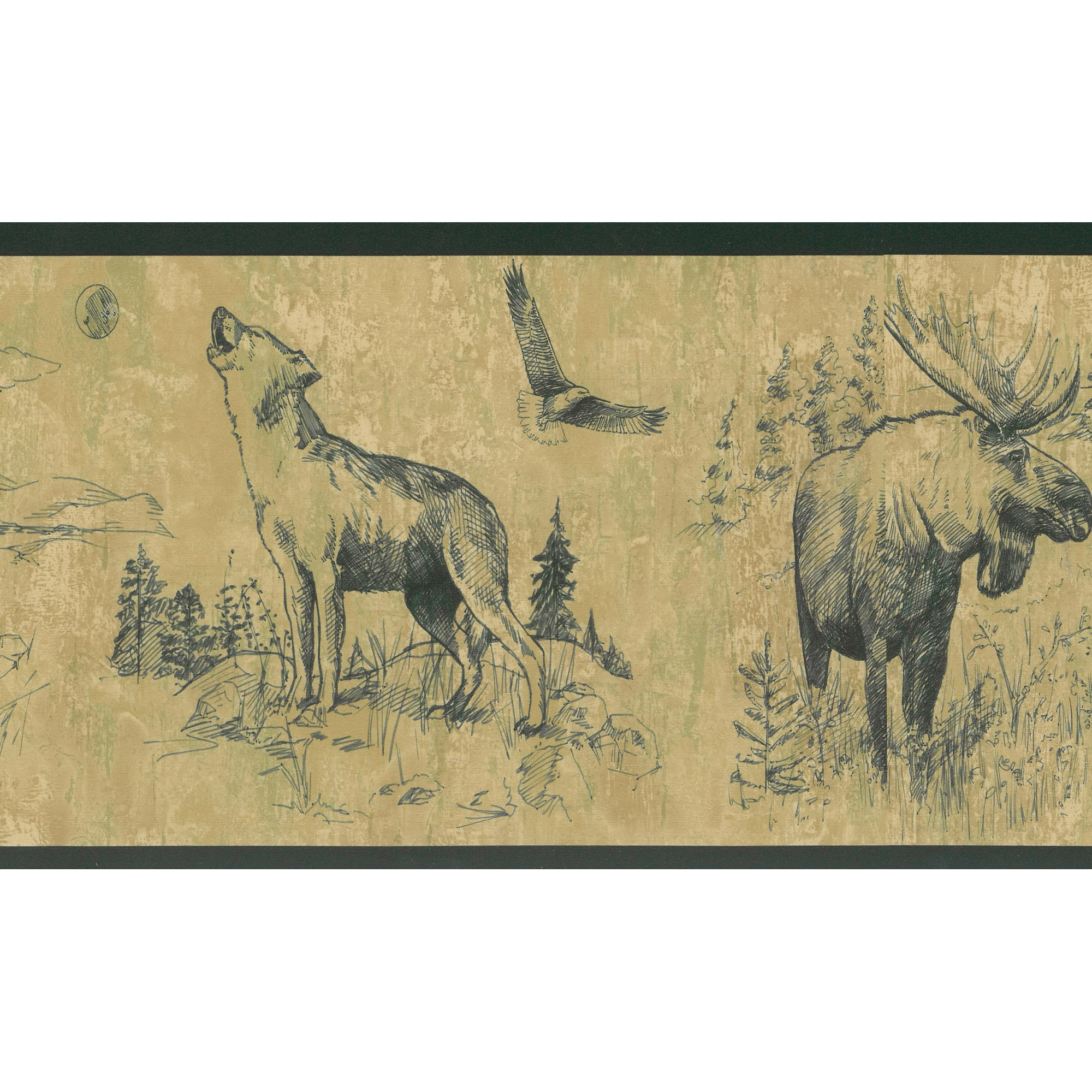 Click here for Dundee Deco Prepasted Wallpaper Border - Animal Gr... prices