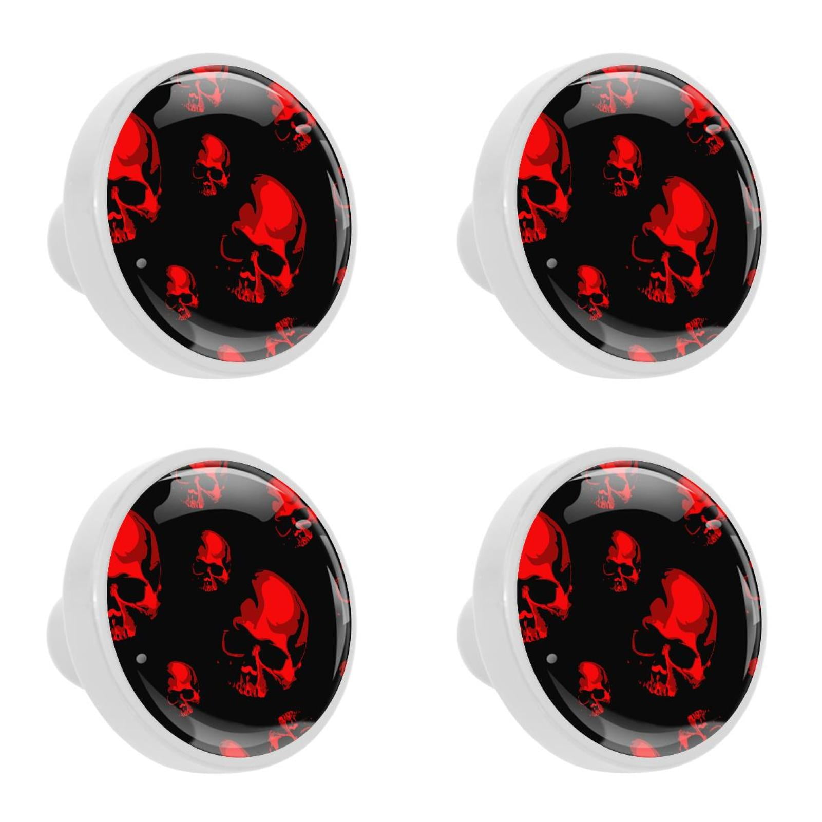 4 Pcs Skull Knobs for Kitchen Cabinet Cupboard Dresser Bookcase Drawer ...