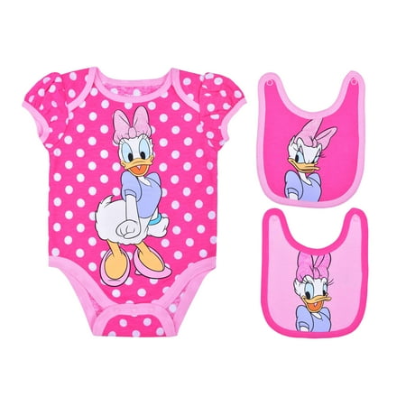 Disney Baby-Girls 1 Daisy Duck Bodysuit and 2 Bibs To Attach To ...