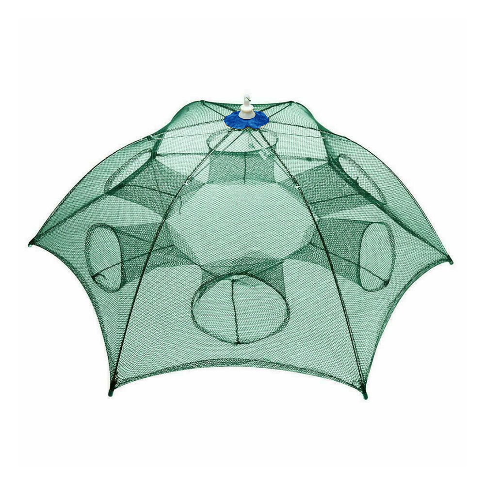 4-12 Holes Automatic Fishing Net Shrimp Cage Nylon Foldable Crab Fish ...