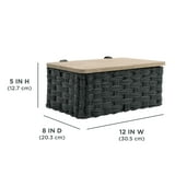 Better Homes & Gardens Black Resin Basket with Woven Design and Natural ...