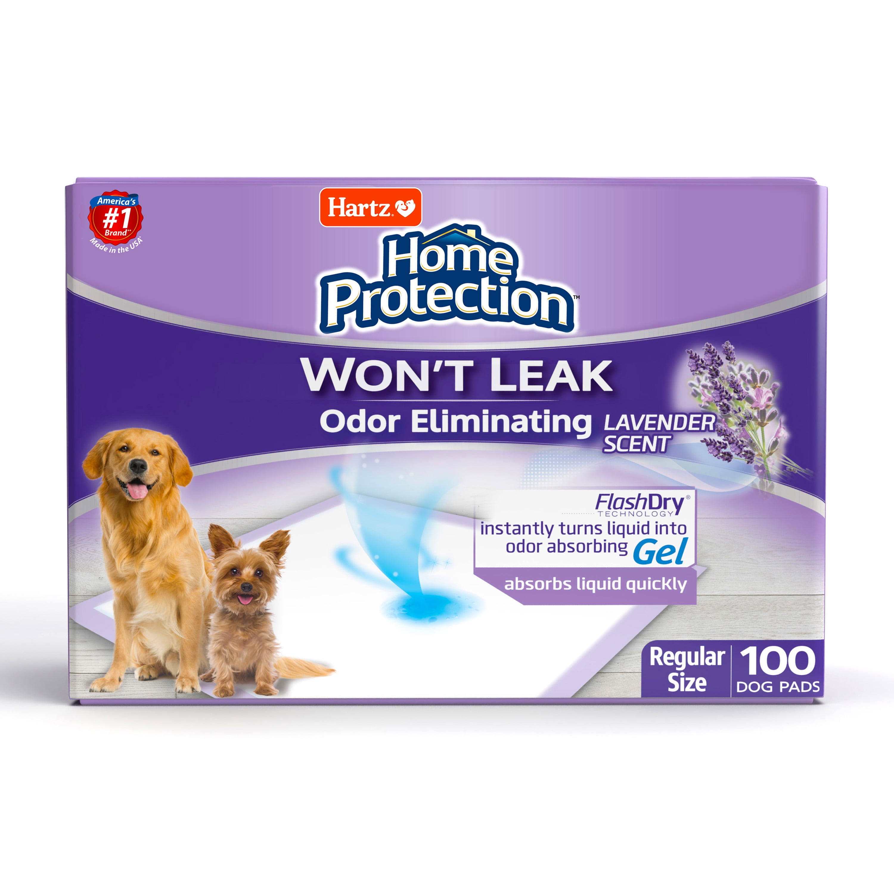 Hartz Home Protection Lavender Scent Odor-Eliminating Dog Pads, Regular ...