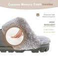 NCCB Women's Fuzzy Slippers Memory Foam House Shoes for Indoor & Outdoor Grey 9 - Walmart.com