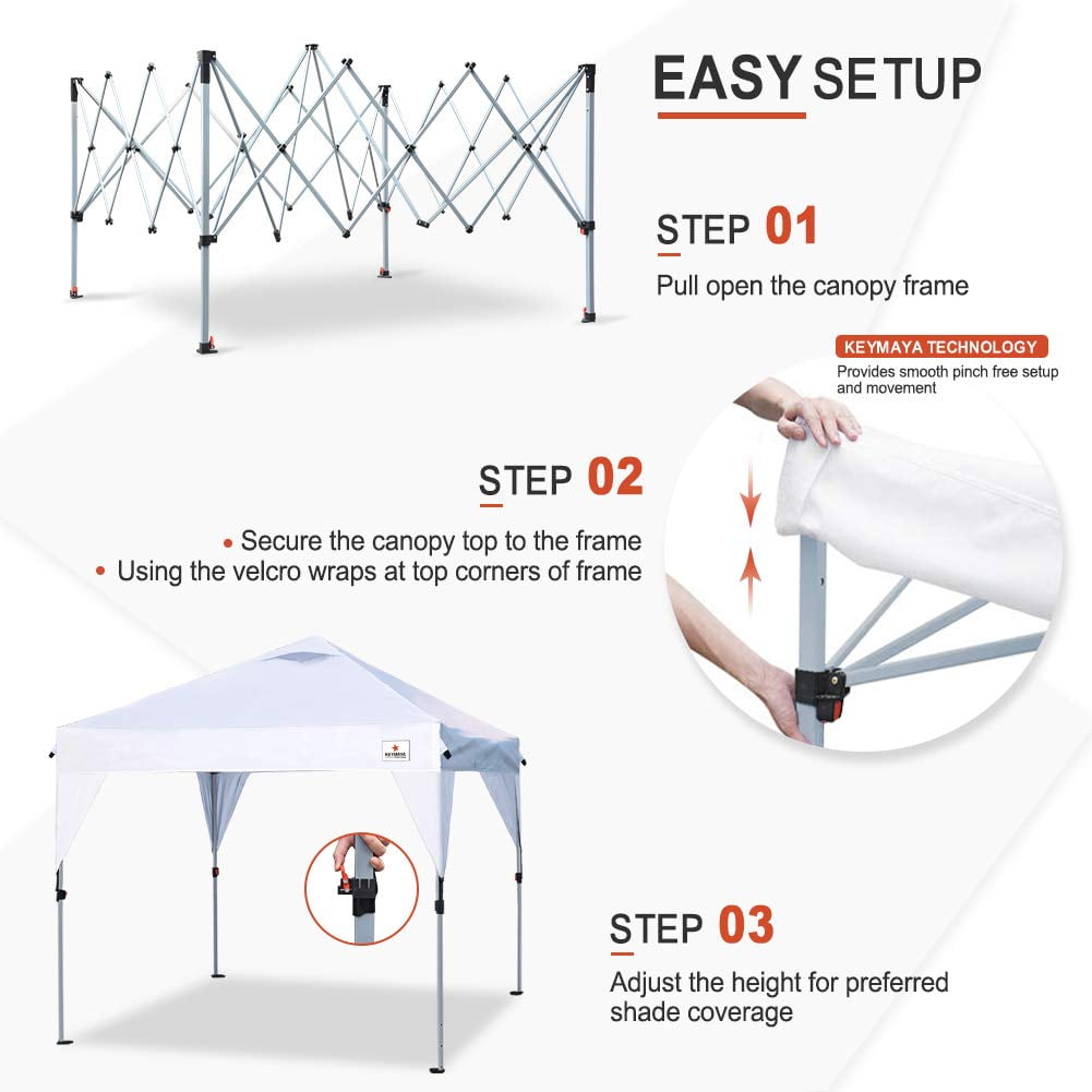 Canopies Keymaya 10x10 Ez Pop Up Canopy Tent Commercial Instant Shelter ...