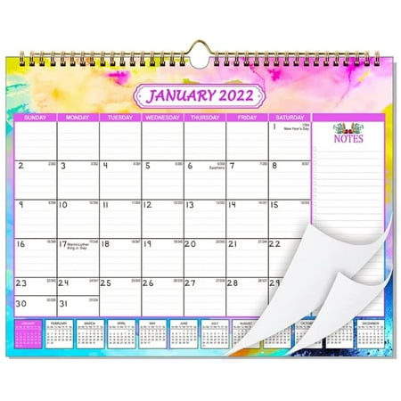 2022 Wall Calendar with Notes Lines, Rectangle 2021-2022 Wall Calendars ...