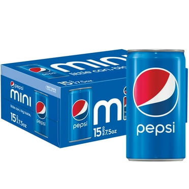 Pepsi Cola Refreshing Soda, Small 7.5 Ounce Mini Cans, Pack of 10 ...