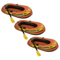 Intex Explorer 300, Inflatable 3 Person Raft Boat with Pump & Oars ...