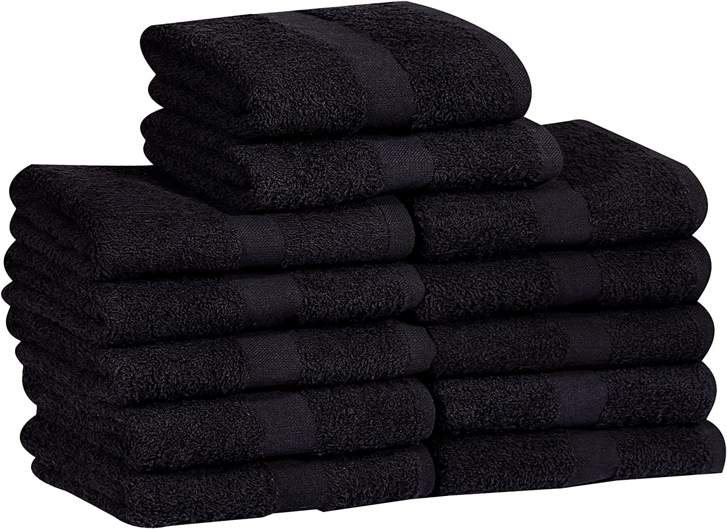 Gold Textiles 100% Cotton Salon Towels 24-Pack Black 16x27 inches Soft ...