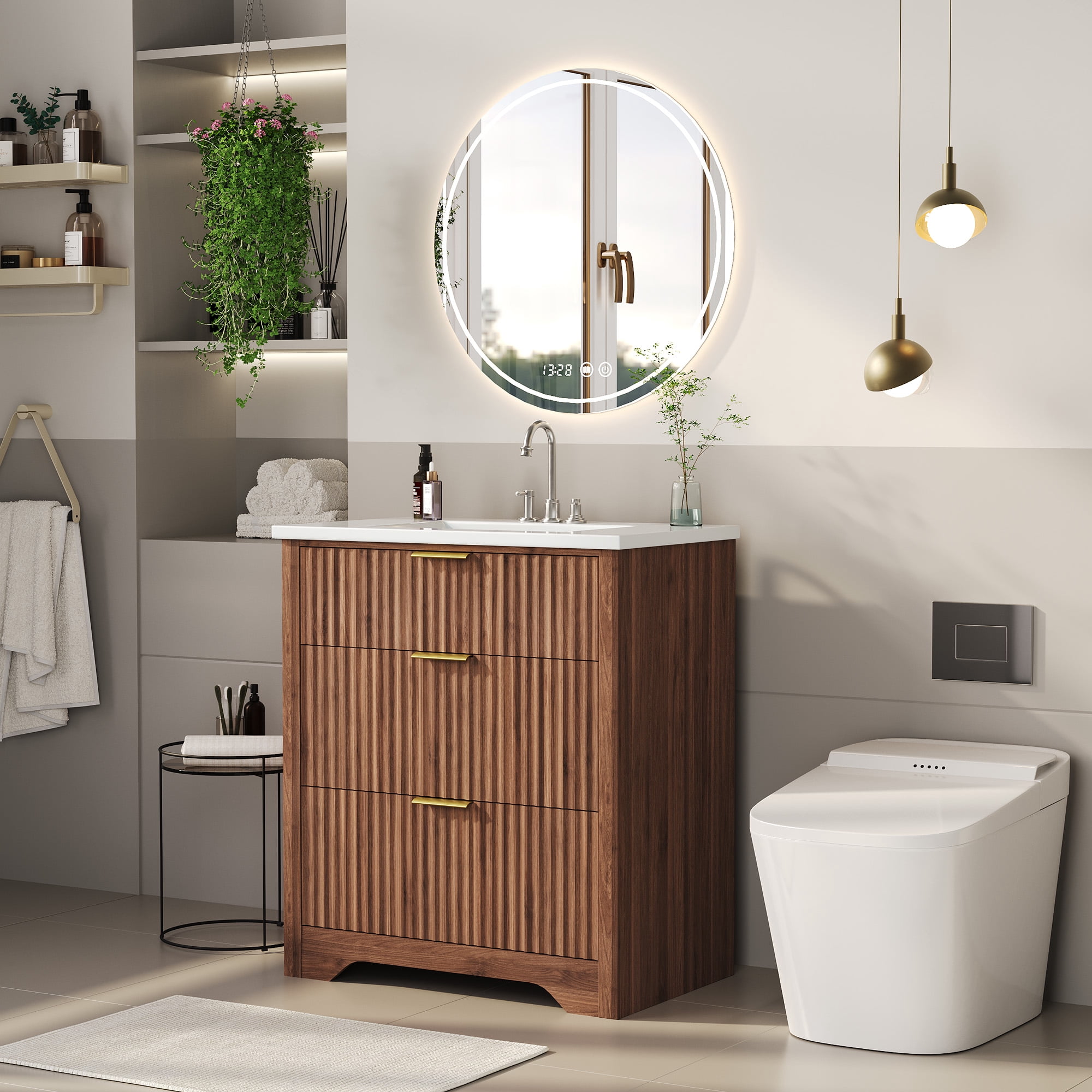 Click here for Tropow Natural Oak Bathroom Vanity - Freestanding... prices