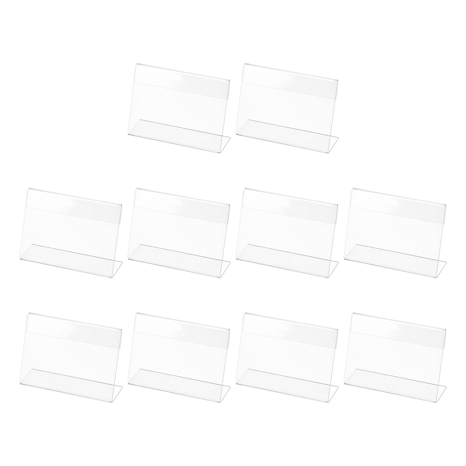 Mini Acrylic Sign Display Holder 4x2.8", 10 Pack Slant Back Name Card ...