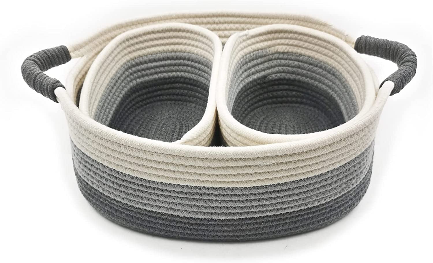 Cotton Rope Storage Baskets, 3 Pcs Woven Baskets for Storage for ...